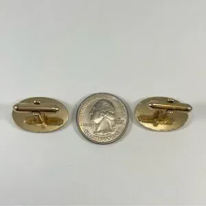 SWANK | Accessories | Vintage Swank Cufflinks Gold Tone Oval Stylized ...